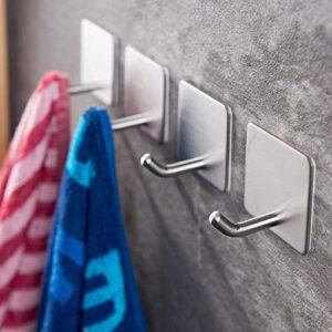 yigii towel hooks/bathroom hook - self adhesive hooks office hooks hanging keys for kitchen stick on wall stainless steel 4 packs