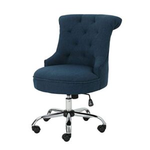 christopher knight home tyesha desk chair, navy blue + chrome