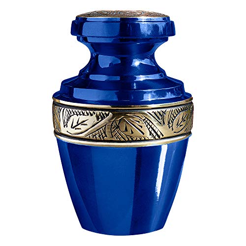 Trupoint Memorials Cremation Urns for Human Ashes - Decorative Urns, Urns for Human Ashes Female & Male, Urns for Ashes Adult Female, Funeral Urns - Blue, 4 Small Keepsakes