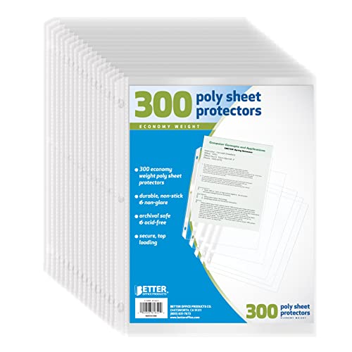 Better Office Products Sheet Protectors, 300 Count