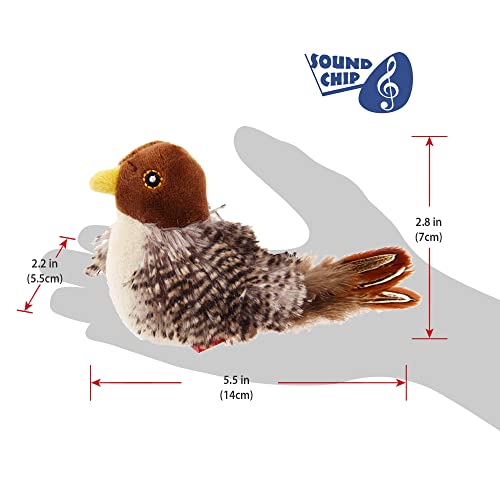 Gigwi Interactive Electronic Cat Toy, Automatic Chirping Bird Cat Toy Squeaky with Feather Tail, Melody Chaser Toy Bird for Cats to Play Alone, Play and Squeak Kitten Toy for Boredom