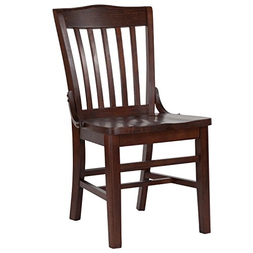 Flash Furniture HERCULES Series School House Back Walnut Wood Restaurant Chair