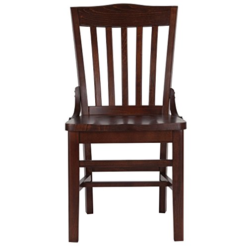 Flash Furniture HERCULES Series School House Back Walnut Wood Restaurant Chair