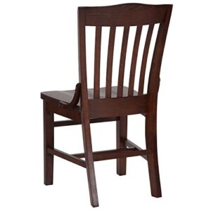 Flash Furniture HERCULES Series School House Back Walnut Wood Restaurant Chair