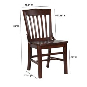 Flash Furniture HERCULES Series School House Back Walnut Wood Restaurant Chair