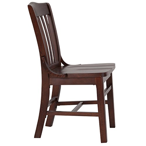 Flash Furniture HERCULES Series School House Back Walnut Wood Restaurant Chair