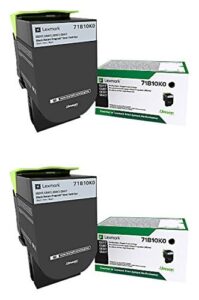 lexmark 71b10k0 black toner cartridge 2-pack for cs317, cs417, cs517, cx317, cx417, cx517