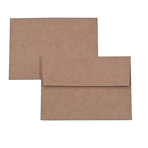 A7 Brown Kraft Paper Invitation 5 x 7 Envelopes - 50 Pack,Self Seal,For 5x7 Cards| Perfect for Weddings, Invitations, Baby Shower| Stationery For General, Office | 5.25 x 7.25 Inches