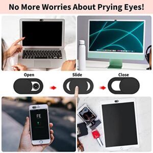 Webcam Cover (3 Pack) Yilador 0.027 inch Ultra Thin Laptop Camera Cover Slide for Computer Macbook Pro/Air iMac iPhone Cell Phone PC Tablet Notebook Surface Pro Echo Show Camera Blocker Slider - Black