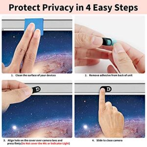 Webcam Cover (3 Pack) Yilador 0.027 inch Ultra Thin Laptop Camera Cover Slide for Computer Macbook Pro/Air iMac iPhone Cell Phone PC Tablet Notebook Surface Pro Echo Show Camera Blocker Slider - Black