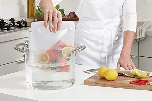 Stasher Re-Usable Food-Grade Platinum Silicone 64oz Bag for Eating from/Cooking, Freezing and Storing in/Sous Vide/Organising/Travelling, 26.05 cm x 20.95 cm, Clear