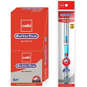 Cello Butterflow Ball Pen Set - Pack of 10 (Blue)