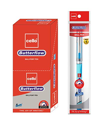 Cello Butterflow Ball Pen Set - Pack of 10 (Blue)