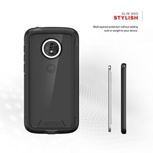 Zizo Ion Series Compitable with Moto e5 Cruise Case Military Grade Drop Tested with Tempered Glass Screen Protector e5 Play Black Smoke