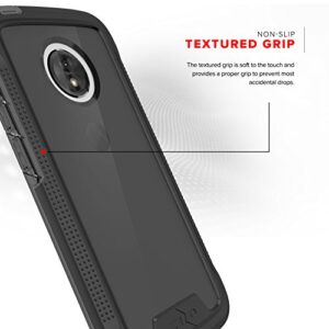 Zizo Ion Series Compitable with Moto e5 Cruise Case Military Grade Drop Tested with Tempered Glass Screen Protector e5 Play Black Smoke