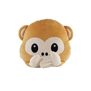 overstock monkey pillow see no evil speak no evil hear no evil emoji plush tan speak no evil polyester