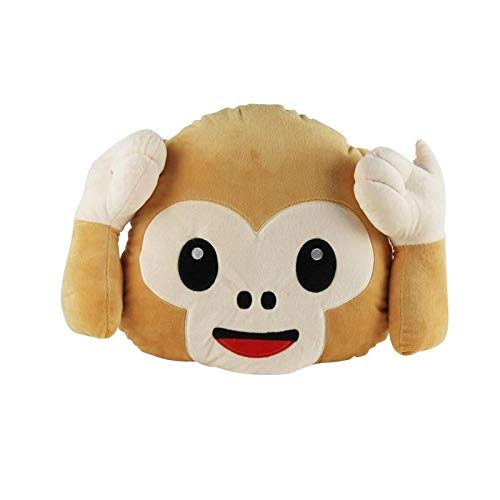 Overstock Monkey Pillow See No Evil Speak No Evil Hear No Evil Emoji Plush Tan Speak no Evil Polyester