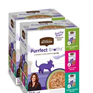 Rachael Ray Nutrish Purrfect Broths Natural Wet Cat Food, Variety Pack, 1.4 Ounce Pouch (Pack of 24), Grain Free