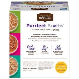 Rachael Ray Nutrish Purrfect Broths Natural Wet Cat Food, Variety Pack, 1.4 Ounce Pouch (Pack of 24), Grain Free