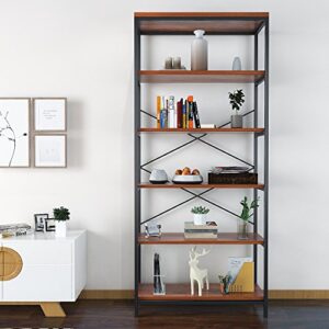 modrine 5 shelf bookcase, tall bookshelf industrial style bookshelves vintage standing storage shelf units