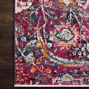 Justina Blakeney x Loloi Silvia Collection SIL-05 Midnight / Fuchsia 9'-3" x 13'-3" Area Rug