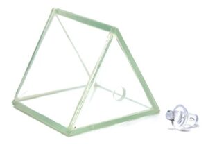 hollow glass prism & stopper, 2x2" - great for studying snells law of refraction - eisco labs