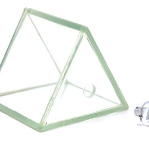 Hollow Glass Prism & Stopper, 2x2" - Great for Studying Snells Law of Refraction - Eisco Labs