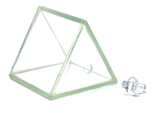 Hollow Glass Prism & Stopper, 2x2" - Great for Studying Snells Law of Refraction - Eisco Labs