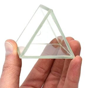 Hollow Glass Prism & Stopper, 2x2" - Great for Studying Snells Law of Refraction - Eisco Labs