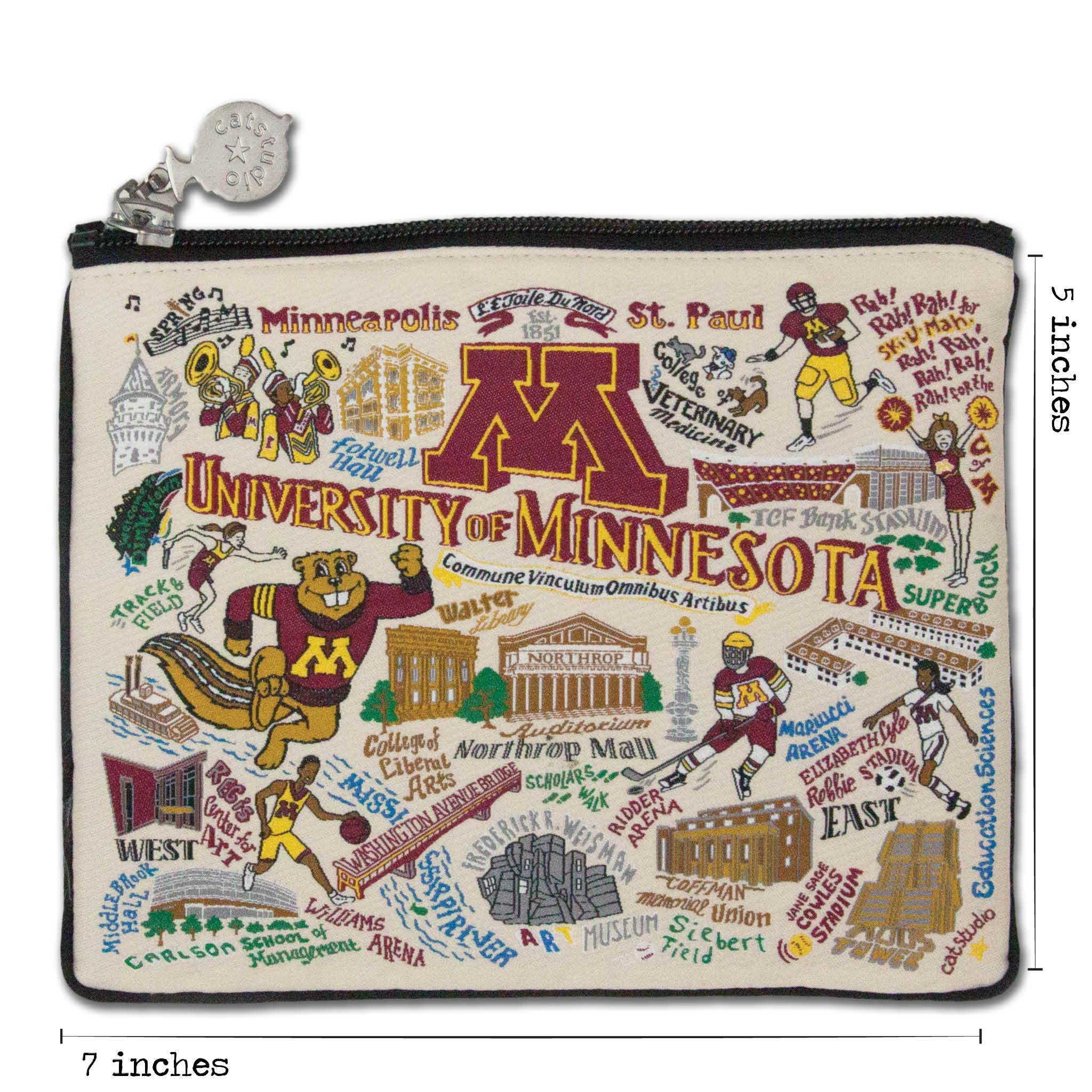 Catstudio University of Minnesota Collegiate Zipper Pouch Purse | Holds Your Phone, Coins, Pencils, Makeup, Dog Treats, & Tech Tools