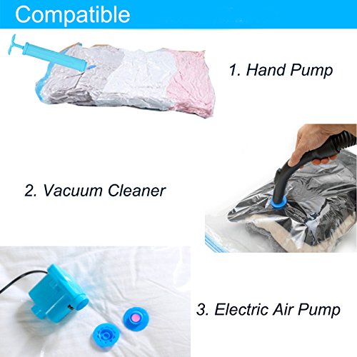 Vacuum Storage Bags Space Saving Bags for Comforters Clothes Pillow Bedding Blanket Storage, Double Zip Lock Seal & Leak Valve, Free Travel Hand Pump Included (4 Pack Large - 31 * 24 inches)