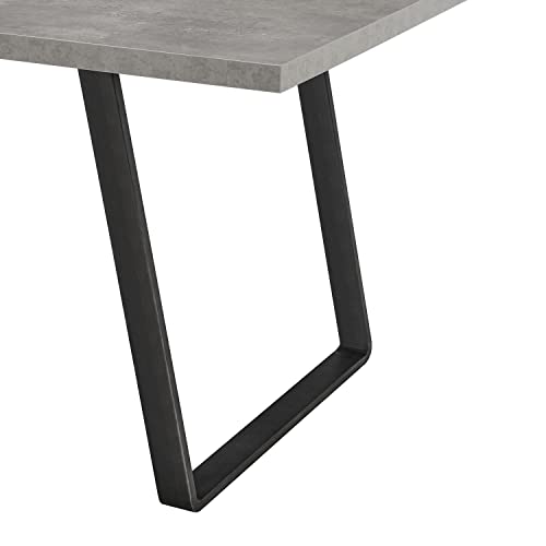 Armen Living Coronado Dining Table, Cement Gray, 35.5 in x 71 in x 30 in