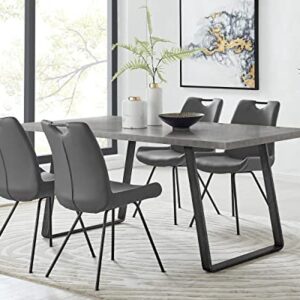 Armen Living Coronado Dining Table, Cement Gray, 35.5 in x 71 in x 30 in