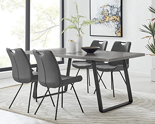 Armen Living Coronado Dining Table, Cement Gray, 35.5 in x 71 in x 30 in