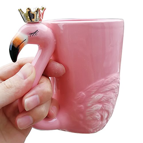 16 oz Cute Pink Coffee Mug Ceramic Cup Flamingo Gift Mug for Women Grandma Mom Mug Christmas Funny Coffee Cup Animal Mug Pink Christmas Mug Decor Wedding Mugs