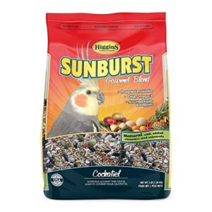 higgins sunburst cockatiel bird food gourmet mix 3 lb