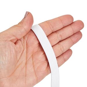 109 Yards White 1/2 Inch Elastic Band for Sewing Clothes, Stretch Knit Bands for DIY Arts and Crafts, Tailoring, Clothing Garment Repair, Kitting Supplies (0.5 Inches Wide)