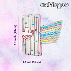 Cutieyou Unicorn Flamingo Gel Ink Pens 10 pcs + Unicorn Pencil case, fine Point 0.5mm Pen – Unicorn gift for girls