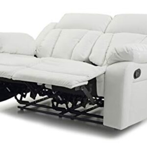 Glory Furniture Reclining Love seat, White Faux Leather