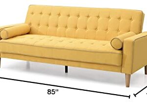 Glory Furniture Futon Sofa Bed, Yellow