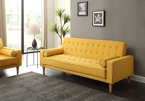 Glory Furniture Futon Sofa Bed, Yellow