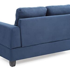 Glory Furniture Upholstered Love Seat, Navy Blue Suede