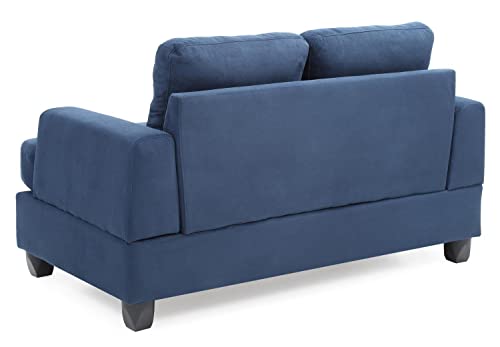 Glory Furniture Upholstered Love Seat, Navy Blue Suede