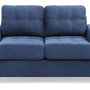 Glory Furniture Upholstered Love Seat, Navy Blue Suede