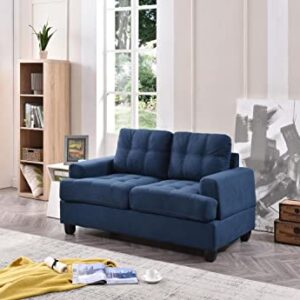 Glory Furniture Upholstered Love Seat, Navy Blue Suede