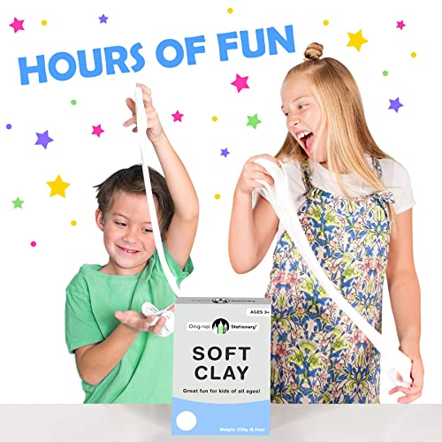 Original Stationery Soft Clay for Slime Supplies - Modeling Clay Art Supplies for Kids - Add to Glue and Shaving Foam to Make Fluffy Butter Slime [230 Grams 9 Ounces Makes +10 slimes