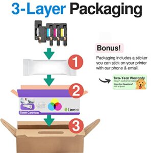 Limeink Compatible Toner Cartridge Replacement for Dell C1760nw Toner Cartridges 1250 for Dell Printer Cartridges C1765nfw for Dell C1765nf Toner Cartridges 1355cnw Toner for Dell c1760nw 4 Pack