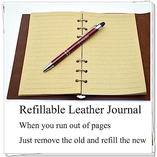 Refillable Leather Journals Notebook A6(7×5inch) Lined Paper Travel Diary Women's Small Pocket Notebook, Journals to Write in for Women Best Gift for Teens(Wine Red)