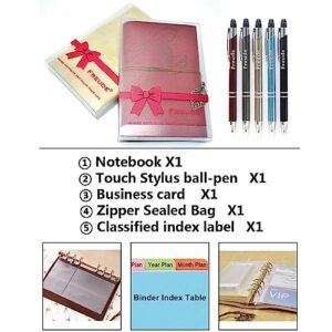 Refillable Leather Journals Notebook A6(7×5inch) Lined Paper Travel Diary Women's Small Pocket Notebook, Journals to Write in for Women Best Gift for Teens(Wine Red)