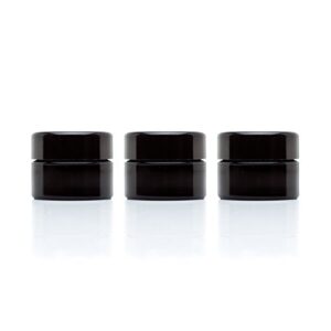 infinity jars 10 ml (.34 fl oz) black ultraviolet glass screw top jar 3-pack